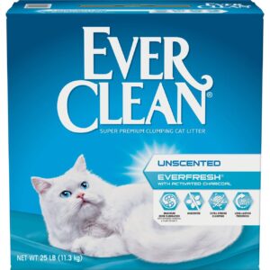 ever clean ever fresh litter with activated charcoal , unscented, 25 pounds