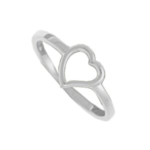 boma jewelry sterling silver open heart ring, size 5