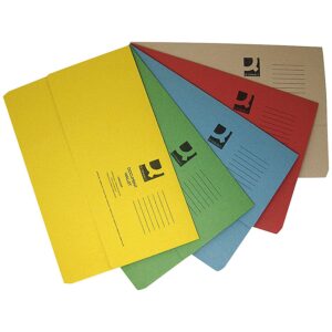 q connect document wallet - assorted colours (pack of 50)