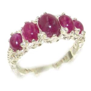 925 sterling silver natural ruby womens promise ring - size 6.5