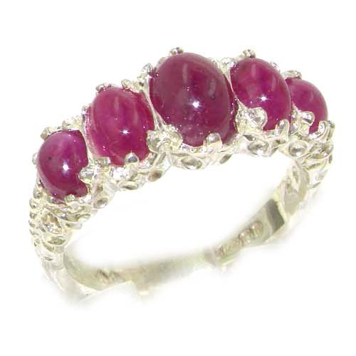 925 Sterling Silver Natural Ruby Womens Promise Ring - Size 6.5