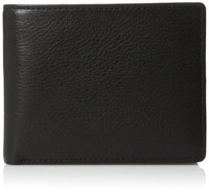 perry ellis portfolio men's park avenue leather wallet with passcase, black, one size