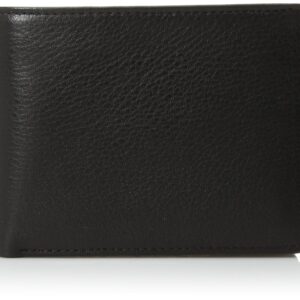 Perry Ellis Portfolio Men's Park Avenue Leather Wallet With Passcase, Black, One Size