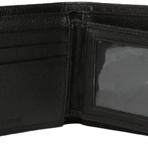 Perry Ellis Portfolio Men's Park Avenue Leather Wallet With Passcase, Black, One Size