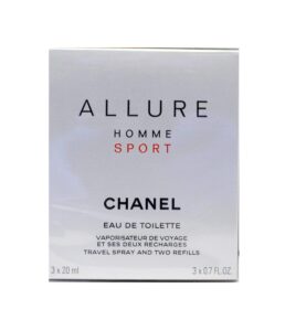 chanel allure homme sport eau de toilette travel spray (with two refills) - 3x20ml/0.7oz, clear, fresh natural, 2.1 fl oz