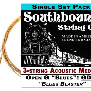 Acoustic Medium 3-String Cigar Box Guitar Strings - Low Open G (GDG)