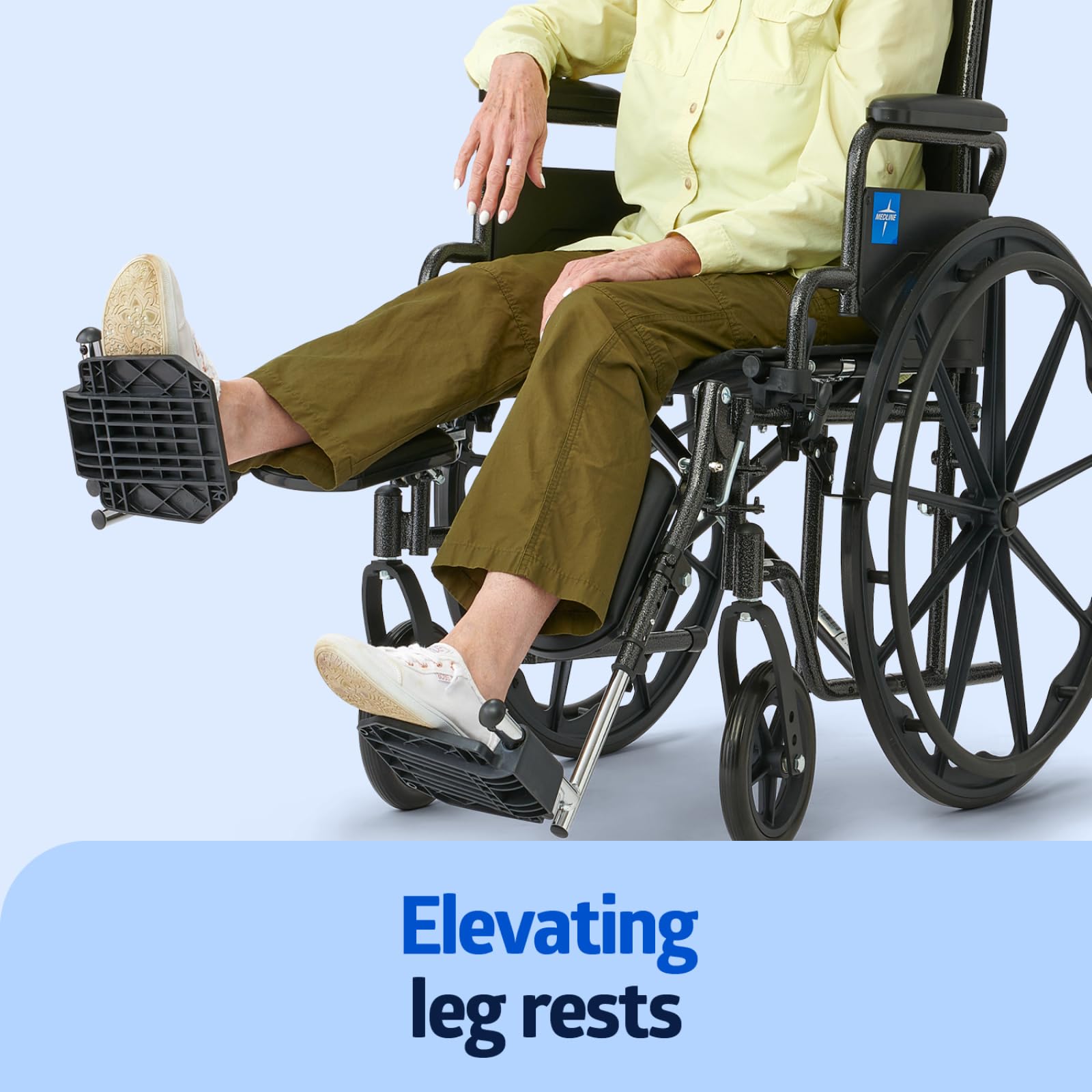 Medline Lightweight Wheelchair for Adults With Swing-Back, Desk-Length Arms, Elevating Leg Rests; 18W" x 16"D Seat