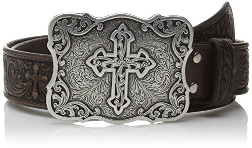 M&F Western Tooled Cross Brown MD (34" Waist), Medium