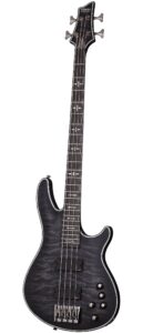 schecter hellraiser extreme-4 4-string bass guitar, see-thru black satin