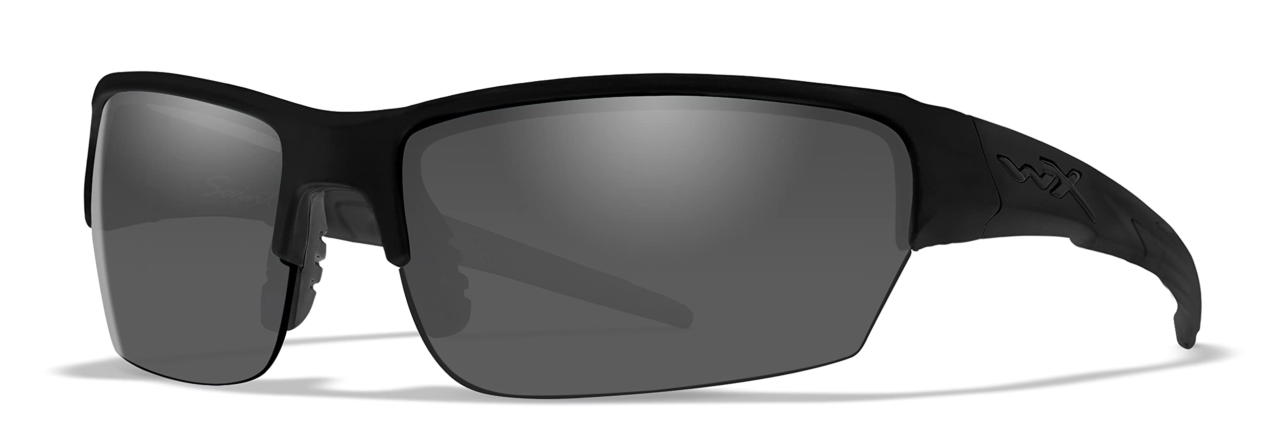 Wiley X WX Saint CHSAI08 Tactical Sunglasses Matte Black Frame with Changeable Smoke Grey Lenses Ballistic Rated