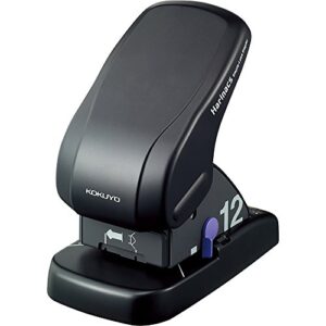 kokuyo harinacs stapleless desktop stapler, up to 12 sheets binding, black, japan import (sln-ms112d)