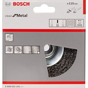 Bosch Professional 2608622101 Tapered Brush, Silver/Green, 115 mm