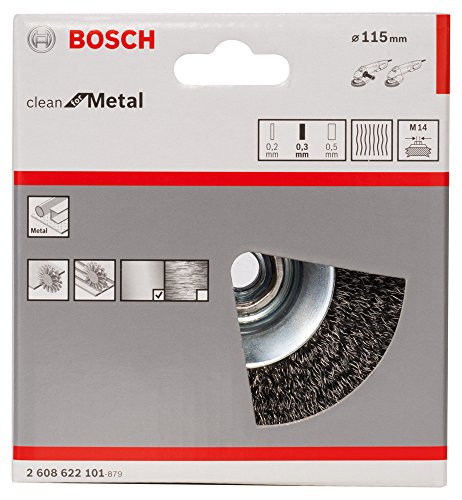 Bosch Professional 2608622101 Tapered Brush, Silver/Green, 115 mm