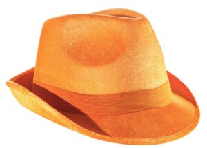 amscan velour fedora, party accessory, orange