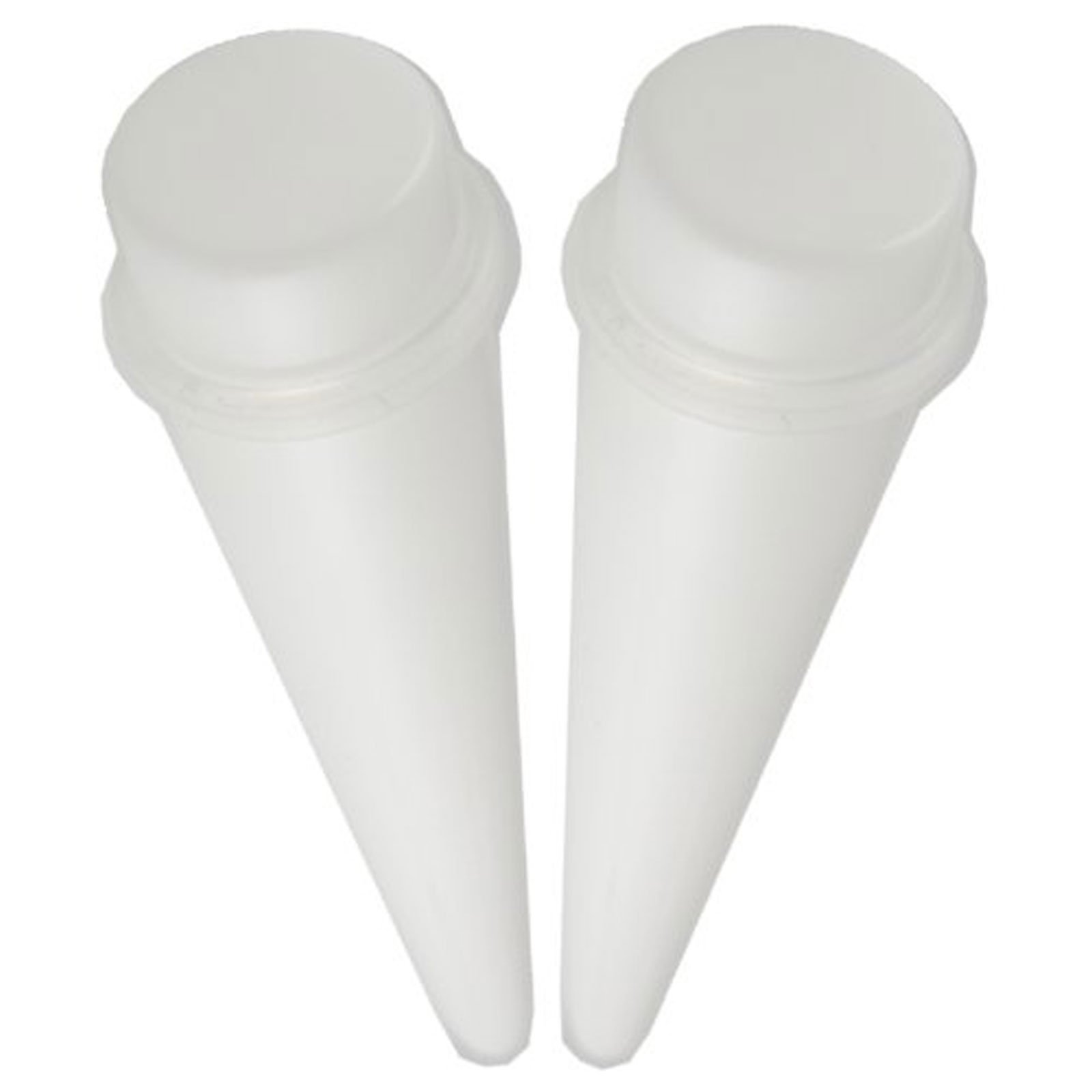 bodyjewellery 5/8 gauge 16mm White Acrylic Ear s Stretching Tapers Plugs Silicone AFWQ Piercing 2Pcs