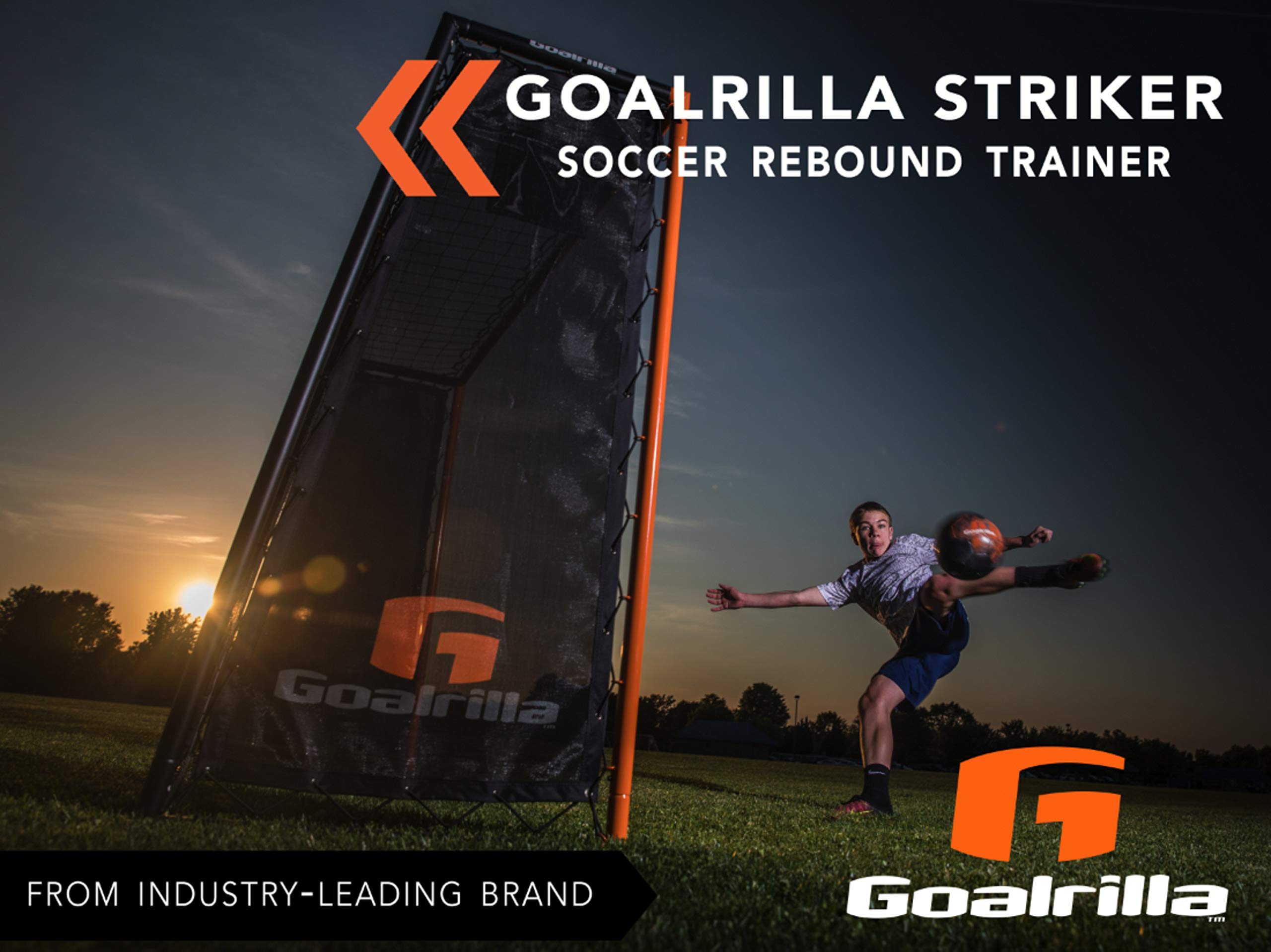 Goalrilla Striker Soccer Rebound Trainer with Double-Sided, Ultra-Responsive Rebounding Net and Goal, Large