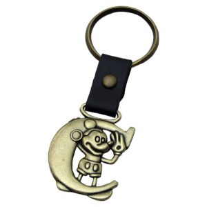 disney mickey mouse letter c brass keychain