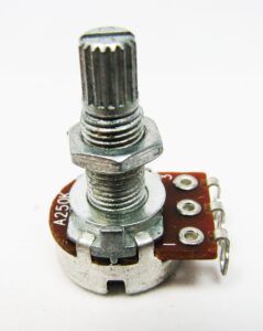 2-pack 250k long-shaft audio-taper guitar volume potentiometers