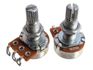 2-pack 500kohm long-shaft guitar volume potentiometers (pots)