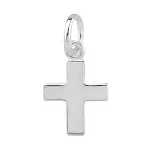 hawaiian silver jewelry cross charm – mini cross charm pendant for necklace, bracelet, jewelry – premium 925 sterling silver – high polished silver cross pendant