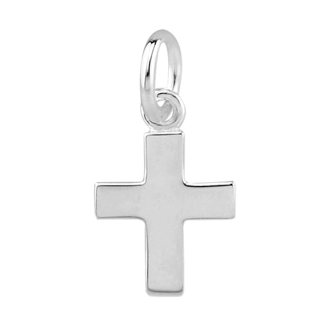 Hawaiian Silver Jewelry Cross Charm – Mini Cross Charm Pendant for Necklace, Bracelet, Jewelry – Premium 925 Sterling Silver – High Polished Silver Cross Pendant