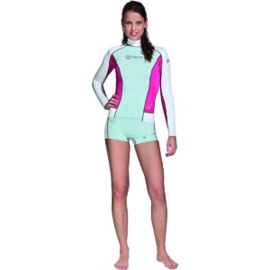 mares womens trilastic short sleeved rashguard (pink, 6)