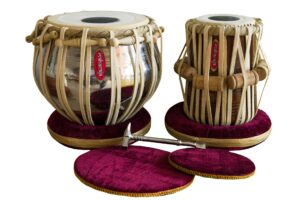 maharaja basic tabla set, student tabla set, steel bayan, dayan, hammer, cushions & cover - perfect tablas for students and beginners on budget, tabla drums, indian hand drums (pdi-ib)