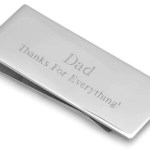 Polished Silver French Fold Money Clip with Free Custom Engraving | Custom Engraved Silver Plated Money Clip