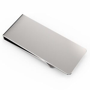 Polished Silver French Fold Money Clip with Free Custom Engraving | Custom Engraved Silver Plated Money Clip