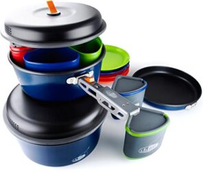 gsi outdoors, bugaboo camper, 4 person camping cook set, superior backcountry cookware since 1985