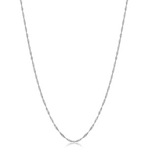 14k white gold singapore chain necklace (0.9 mm, 16 inch)