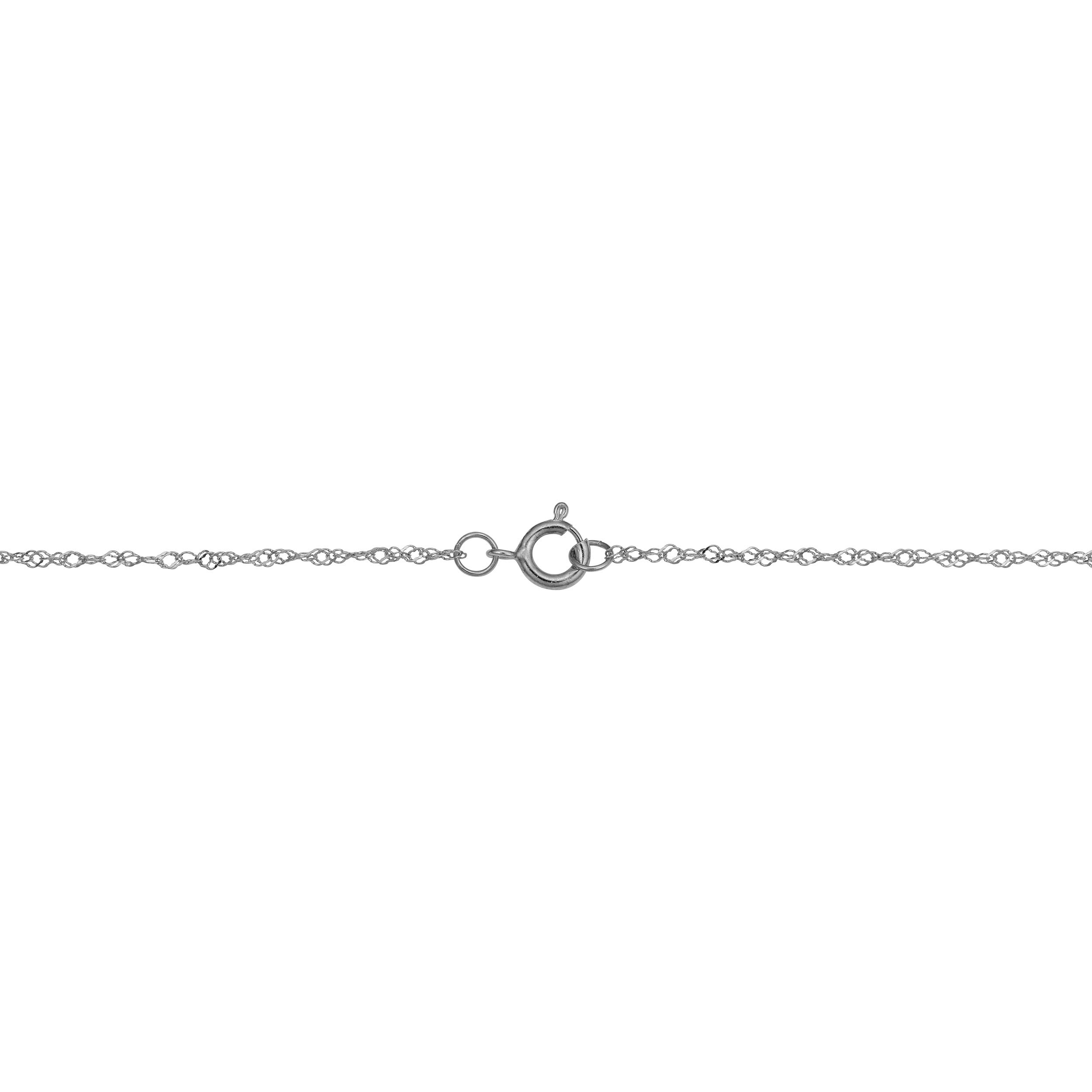 14k White Gold Singapore Chain Necklace (0.9 mm, 16 inch)