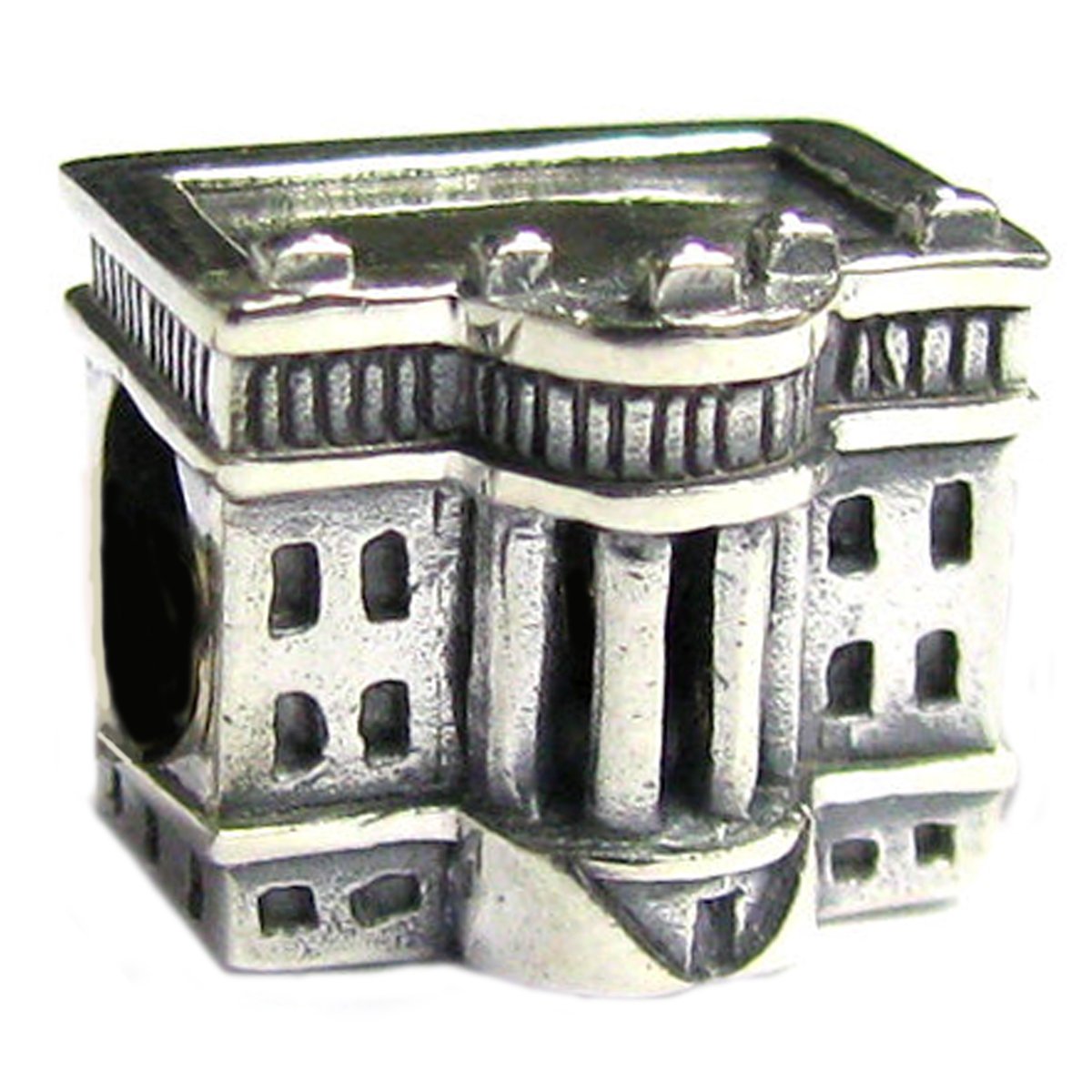 Queenberry Sterling Silver America White House European Style Bead Charm