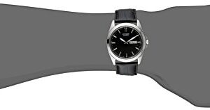 Citizen Quartz Mens Watch, Stainless Steel with Leather strap, Casual, Black (Model: BF0580-06E)