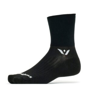 swiftwick aspire four trail running & cycling socks, compression fit (black, x-large)