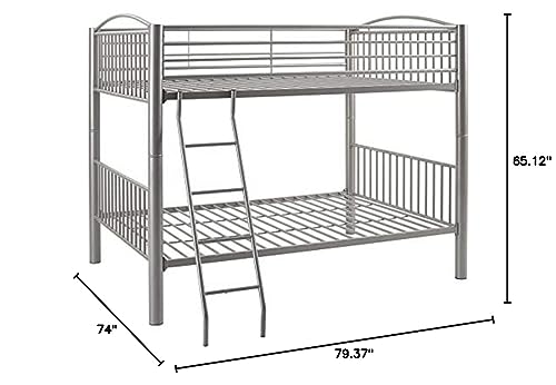 Powell Heavy Metal Bunk Bed, Full Over Full, Pewter