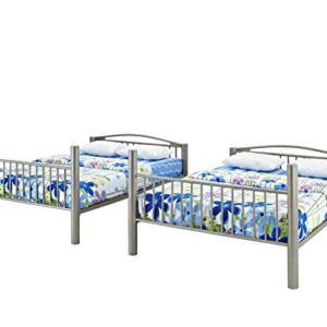 Powell Heavy Metal Bunk Bed, Full Over Full, Pewter