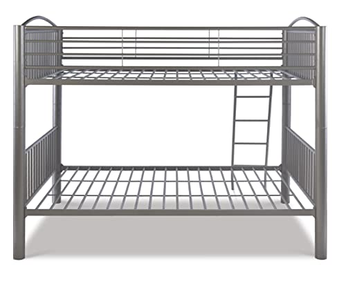 Powell Heavy Metal Bunk Bed, Full Over Full, Pewter