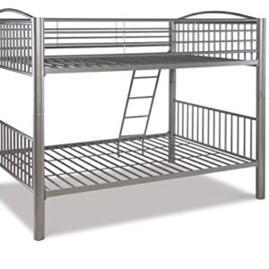 Powell Heavy Metal Bunk Bed, Full Over Full, Pewter