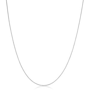 kooljewelry 14k white gold diamond-cut cable chain necklace (0.6 mm, 24 inch)