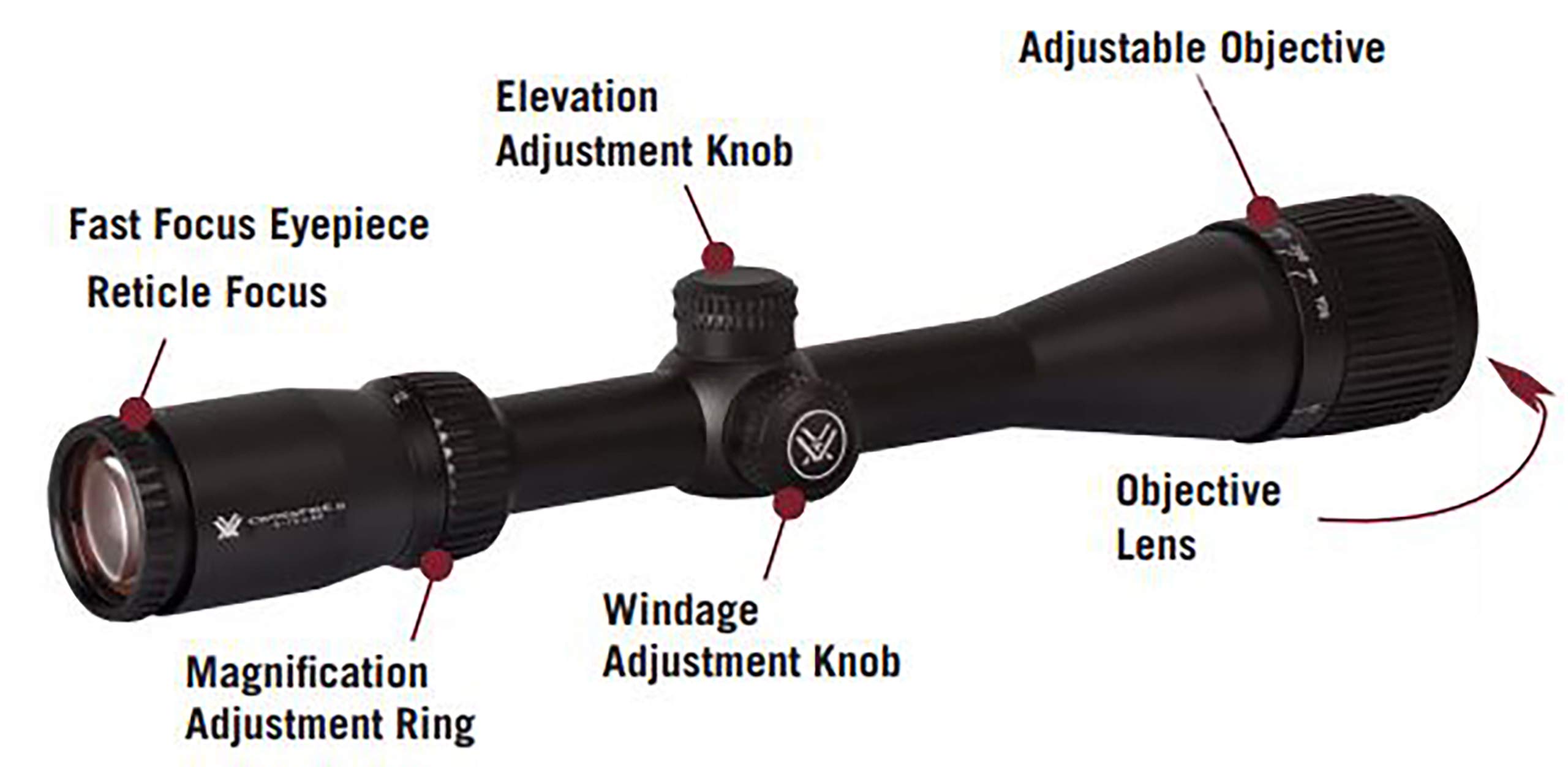 Vortex Optics Crossfire II 4-12x50 AO, Second Focal Plane Riflescope - Dead-Hold BDC Reticle (MOA)