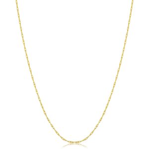 kooljewelry 14k yellow gold rope chain pendant necklace (0.8 mm, 18 inch)