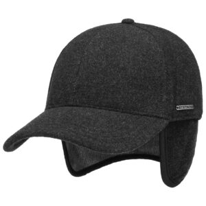 stetson vaby ear flaps cap men anthracite 7 1/2-7 5/8