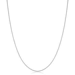 kooljewelry 14k white gold 0.8 mm diamond-cut cable chain necklace (18 inch)