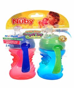 nuby grip n sip cup with handles neutral- 2 pack - 8 ounce (colors/styles vary)