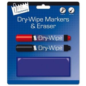 just stationery whiteboard marker and eraser (pack of 2)