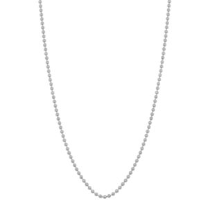 kooljewelry 14k white gold 1 mm diamond-cut bead ball chain necklace (18 inch)