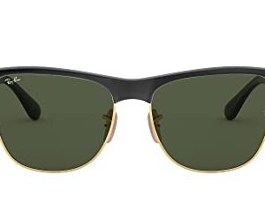 Ray-Ban RB4175 Clubmaster Oversized Square Sunglasses, Demi Gloss Black On Gold/G-15 Green, 57 mm