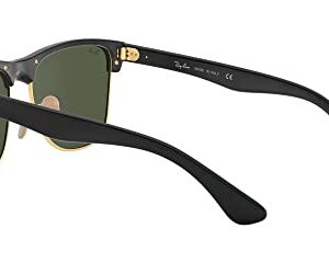 Ray-Ban RB4175 Clubmaster Oversized Square Sunglasses, Demi Gloss Black On Gold/G-15 Green, 57 mm