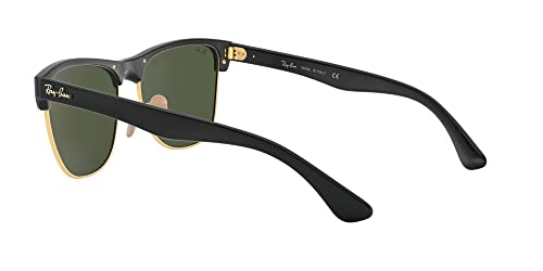 Ray-Ban RB4175 Clubmaster Oversized Square Sunglasses, Demi Gloss Black On Gold/G-15 Green, 57 mm